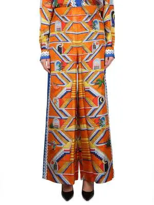 Casablanca Escalier Print Wide Leg Pants - Multicolor