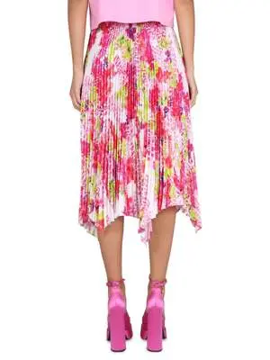 Versace Floral Pleated Midi Skirt - Multicolor