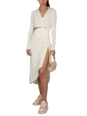 Off-White Dress With Ruffles