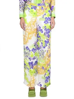 Versace Baroque Print Wide-leg Pants - Multicolor