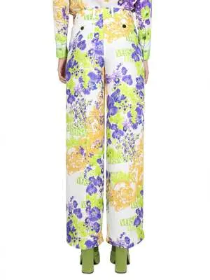 Versace Baroque Print Wide-leg Pants - Multicolor