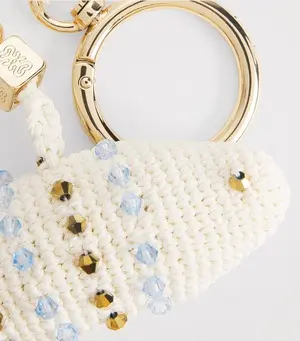 Sandro Crochet Fish Keyring With Embellishments