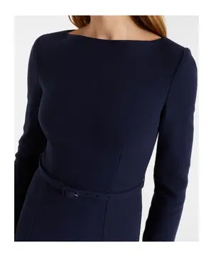 Roland Mouret Belted Wool Crêpe Midi Dress