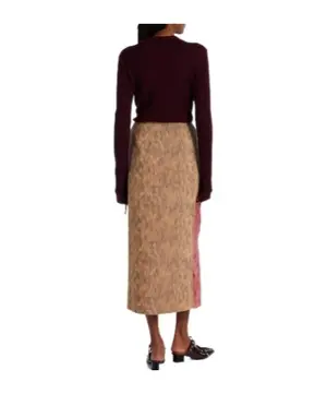 GANNI Lightweight Printed Midi Skirt