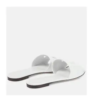 Dolce & Gabbana Logo Cutout Leather Slides