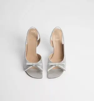 Dior Bow Heeled Slingback Sandal