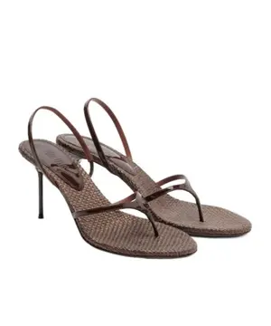 Paris Texas Lidia Patent Leather Thong Sandals - Brown