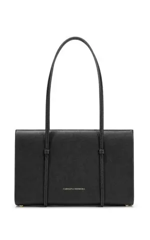 Carolina Herrera Luci Grained Leather Shoulder Bag - Black