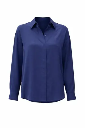 EXQUISE Alexander Long Sleeve Shirt – Navy - Blue