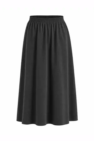 EXQUISE Lauryn Midi Skirt Grey - Black