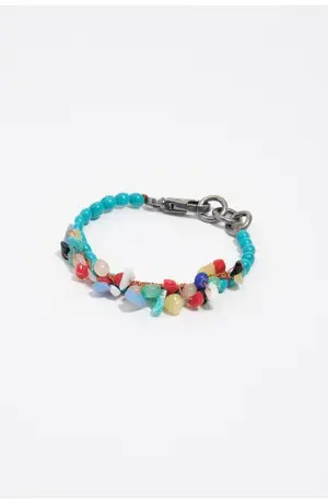 Bimba Y Lola Necklace With Stone And Pearl - Turquoise