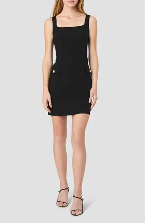 French Connection Azra Flap Pocket Sheath Minidress - Black