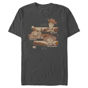 TOY STORY 5 Cowboy Ranger And Sheriff Short Sleeve Graphic T-shirt - Charcoal