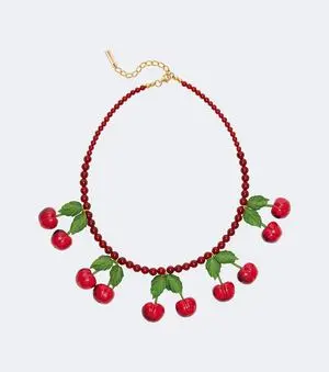 JENNIFER BEHR Maraschino Beaded Necklace - Red