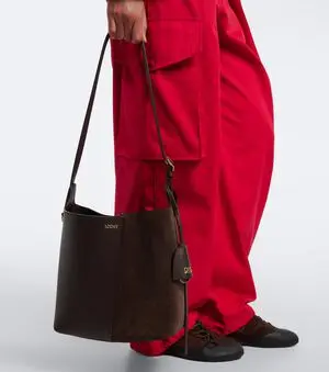 Loewe Bilbao Medium Leather Bucket Bag - Brown