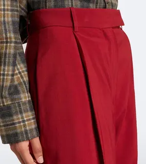 RÓHE Virgin Wool Tape Pants In Carmine