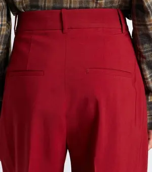 RÓHE Virgin Wool Tape Pants In Carmine