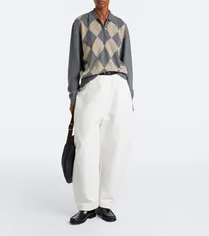 RÓHE Argyle Wool-blend Polo Sweater