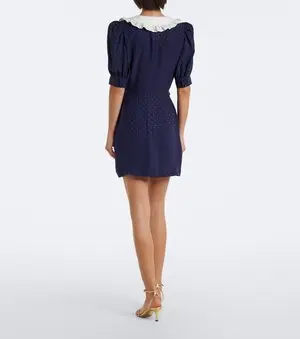 Alessandra Rich Belted Silk Jacquard Mini Dress