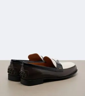 TOD'S Leather Penny Loafers - Black