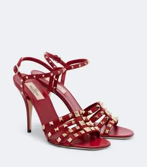 Valentino Garavani Rockstud Leather Sandals - Red