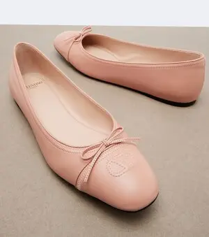 Valentino Garavani Vlogo Leather Ballet Flats