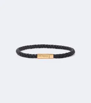 TOM FORD Braided Leather Bracelet - Black