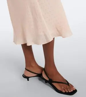 Alessandra Rich Bow-detail Ruffled Silk Jacquard Midi Dress - Pink