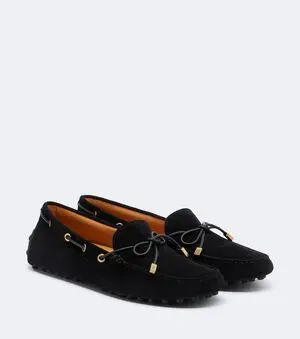 TOD'S Suede Boat Shoes - Black
