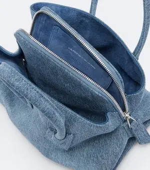 Attico La Passeggiata Mini Denim Top-handle Bag