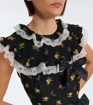 Alessandra Rich Floral Silk Gown