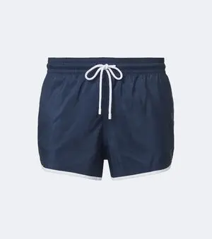 Vilebrequin Mid-rise Swim Trunks With Drawstring Waist - Blue