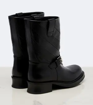 Valentino Garavani Vlogo Leather Biker Boots