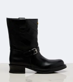 Valentino Garavani Vlogo Leather Biker Boots
