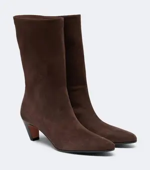 AQUAZZURA Slouchy Suede Mid-calf Boots - Brown