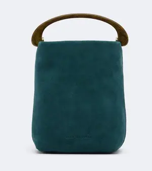 Dries Van Noten Suede Top Handle Bag - Blue