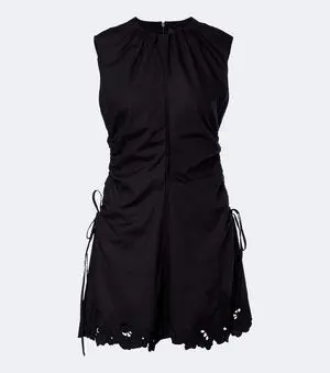SIR. Klara Ruched Cotton Mini Dress - Black