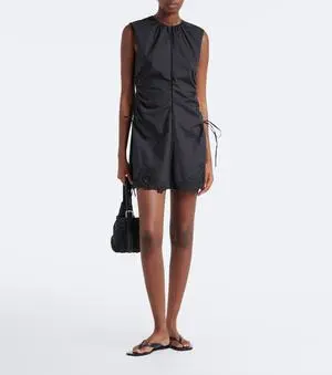 SIR. Klara Ruched Cotton Mini Dress - Black