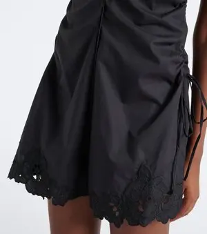 SIR. Klara Ruched Cotton Mini Dress - Black