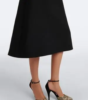 Valentino Garavani Crepe Couture Embellished Midi Dress - Black