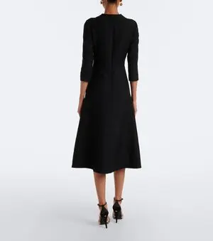 Valentino Garavani Crepe Couture Embellished Midi Dress - Black