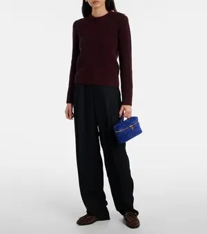 Bottega Veneta Bang Bang Intrecciato Suede Vanity Bag - Blue