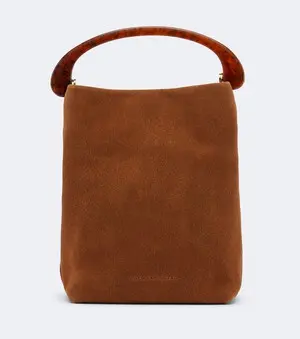 Dries Van Noten Crisp Mini Suede Top-handle Bag - Brown
