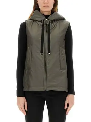 Max Mara Sleeveless Hooded Vest - Gray