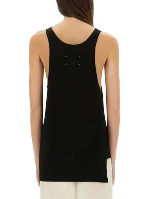 MAISON MARGIELA Logo Print Tank Top - Black