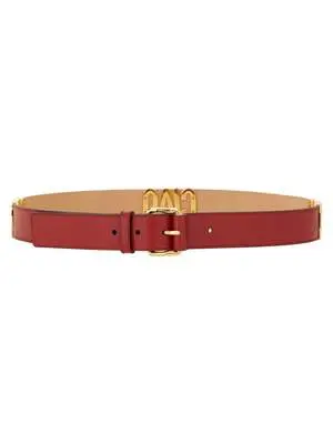 Moschino MOSCHINO "Ciao" Logo Leather Belt Red