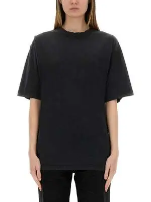Balenciaga Slim Fit Lace-up T-shirt - Black