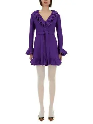 Valentino Garavani Crepe Couture Short Dress - Purple