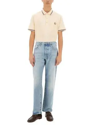 Valentino Garavani Regular Fit Cotton Denim Jeans - Blue
