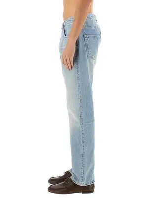 Valentino Garavani Regular Fit Cotton Denim Jeans - Blue